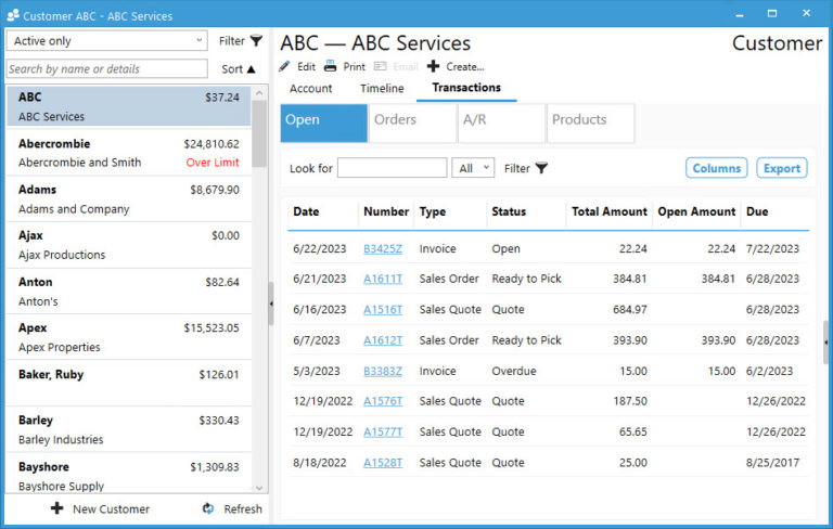 Customer List – QuickBooks Inventory Management Software | Acctivate